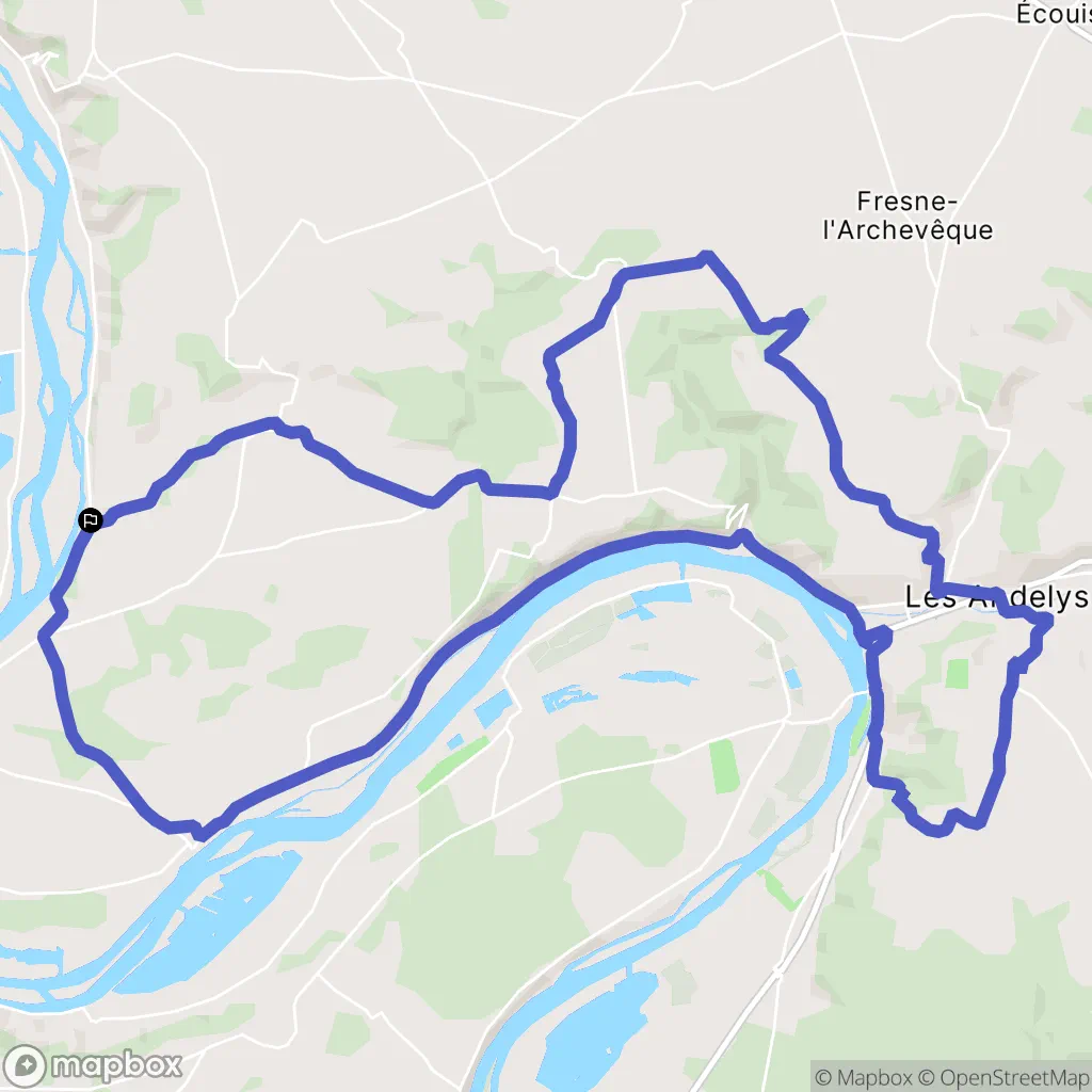 Connelles aux Andelys le long de la Seine à Vélo